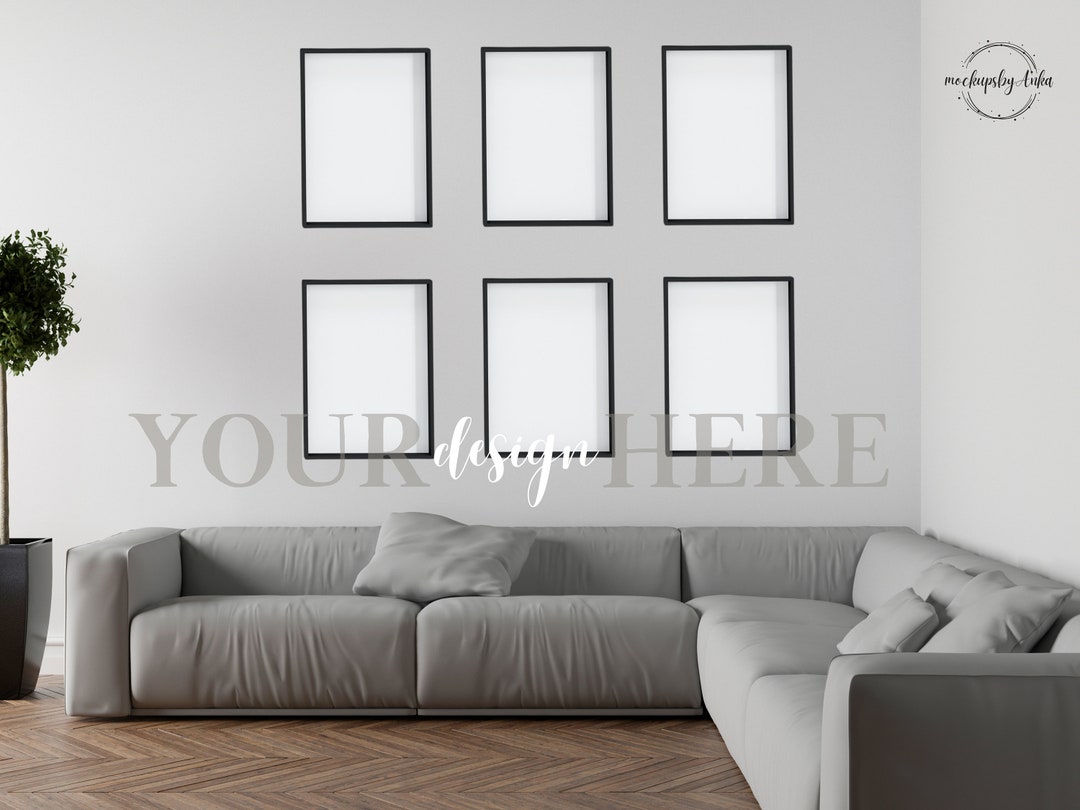 6 Frame Mockup, Digital Frame Mockup, Gallery Wall Frame Mockup , 8 ...