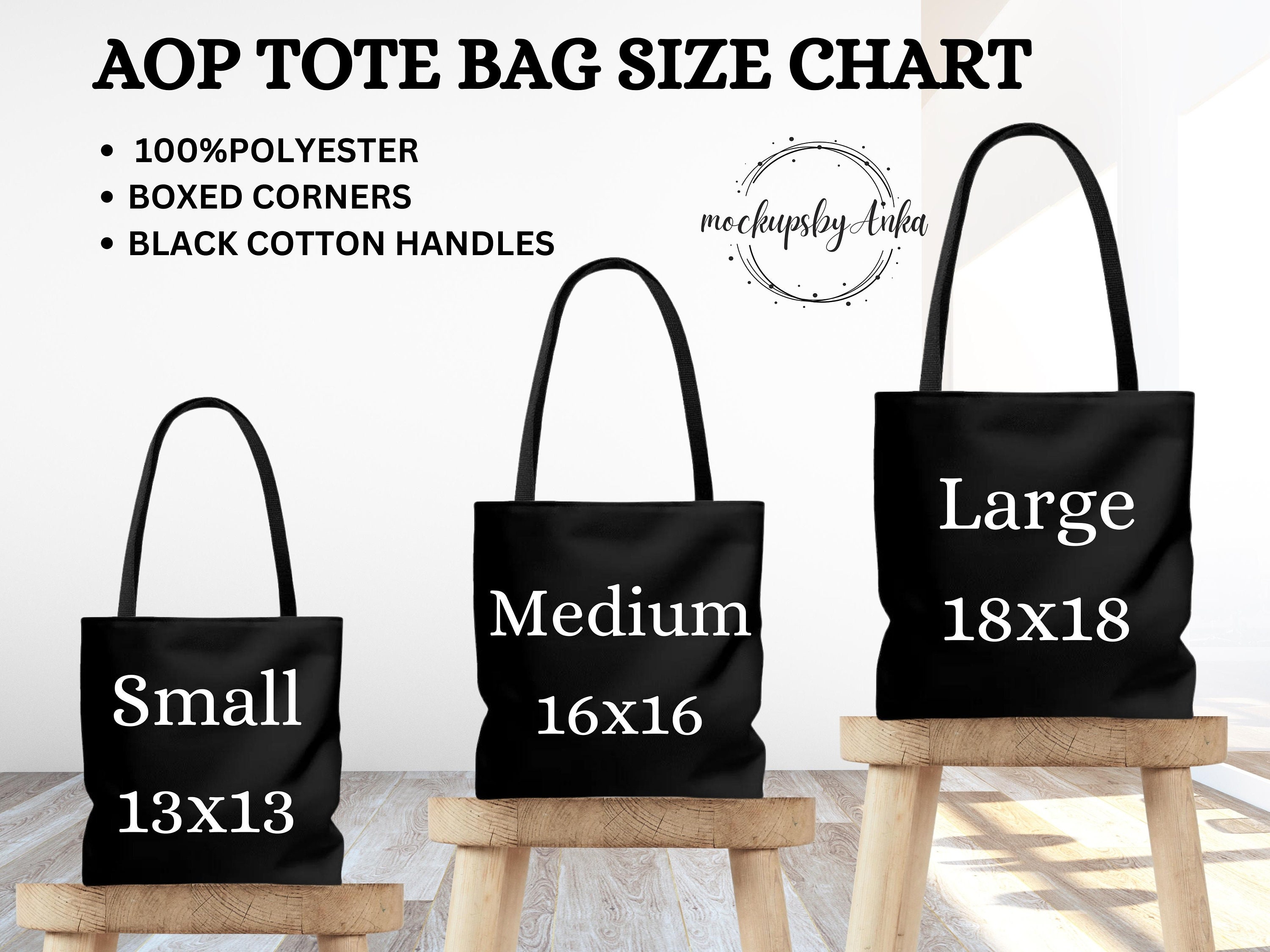 8x AOP Tote Bag Size Chart AOP Tote Size Chart Tote Bag - Etsy