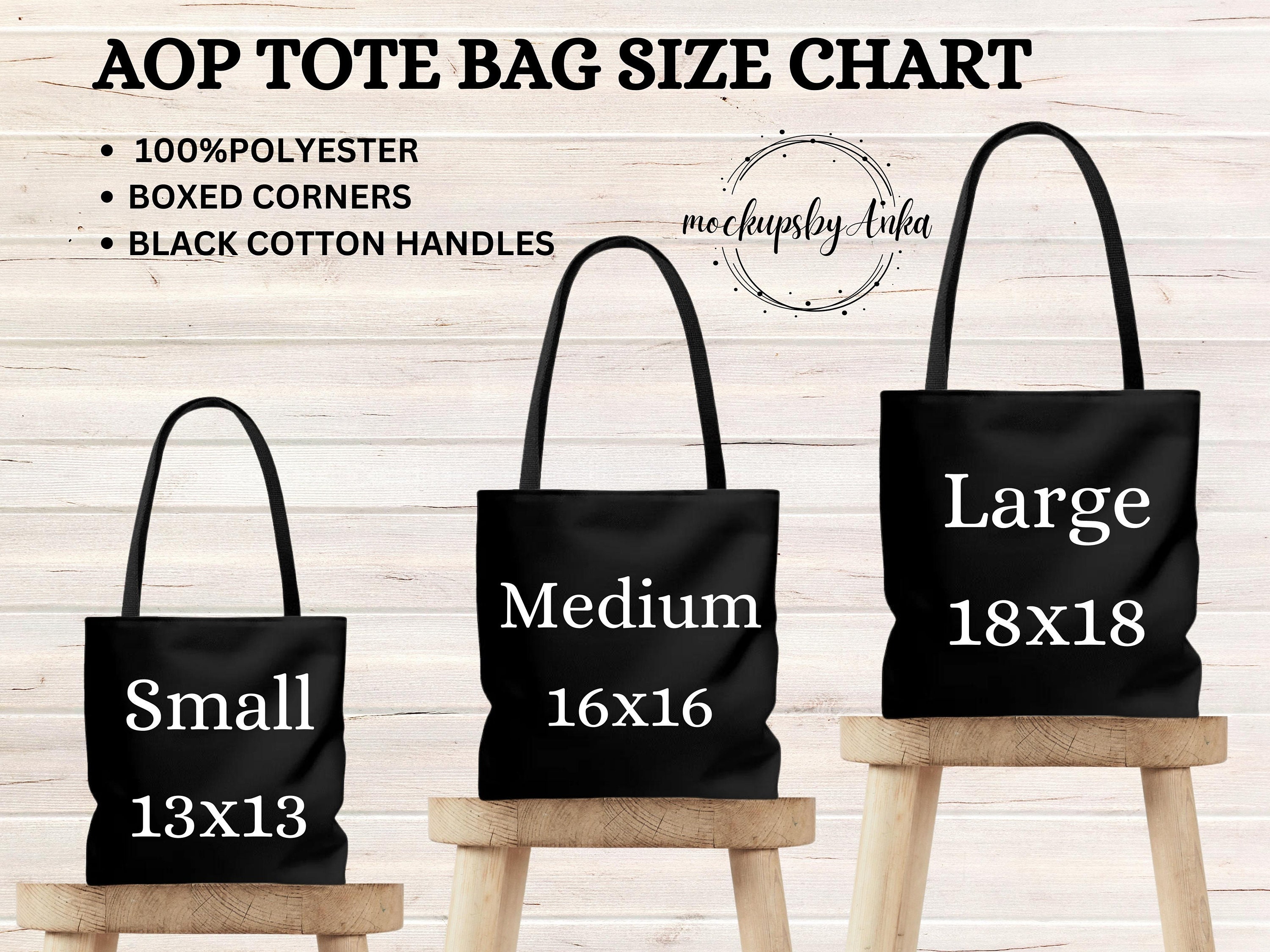 8x AOP Tote Bag Size Chart AOP Tote Size Chart Tote Bag - Etsy