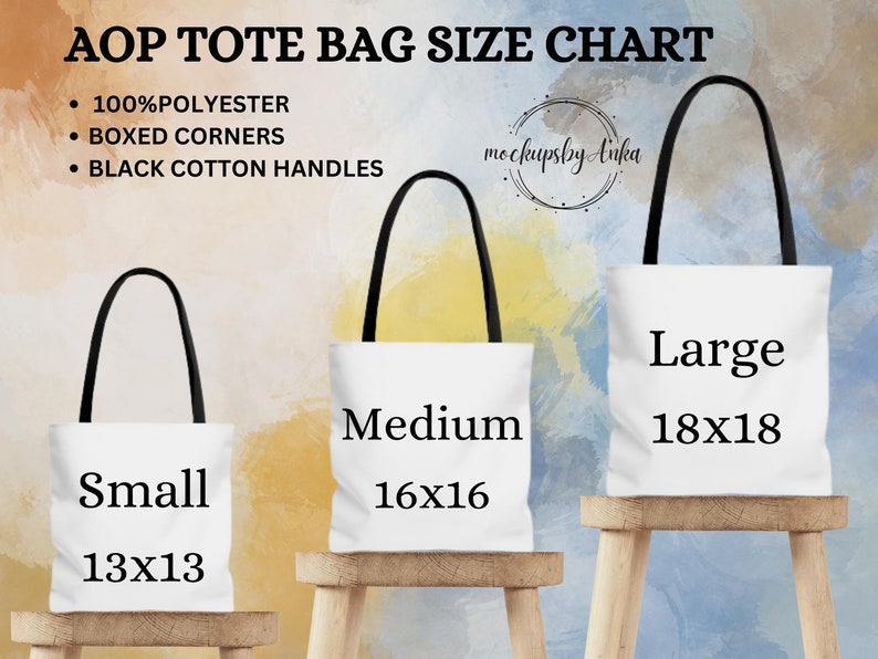 8xaop Tote Bag Size Chart AOP Tote Size Chart Tote Bag - Etsy