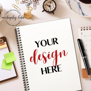 Spiral Bound Notebook Mockup, A5 Notebook Mock Up, Notebook Mockup PSD ...