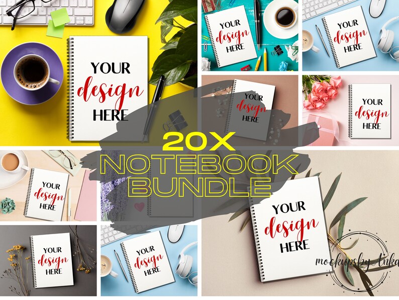 20 X Spiral Bound Notebook Mockup Bundle A5 Notebook Mock Up - Etsy