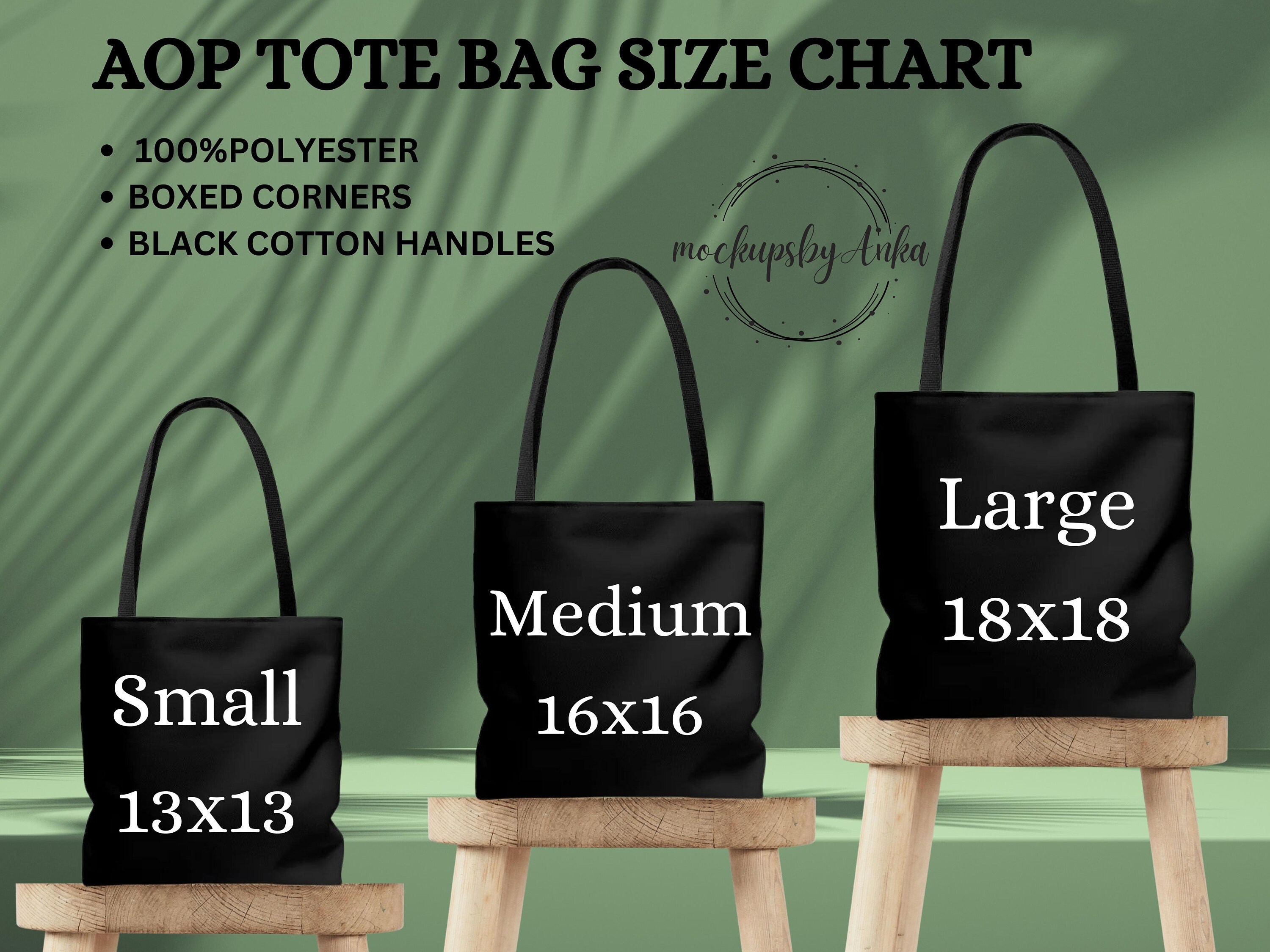 8x AOP Tote Bag Size Chart AOP Tote Size Chart Tote Bag - Etsy