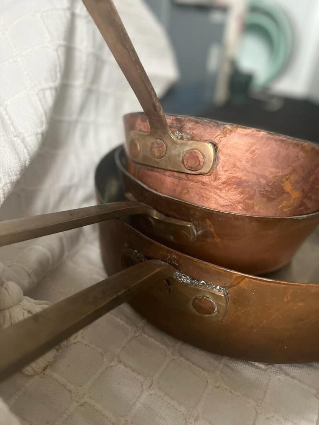 19th Century Brass Handle Copper Pots - Etsy