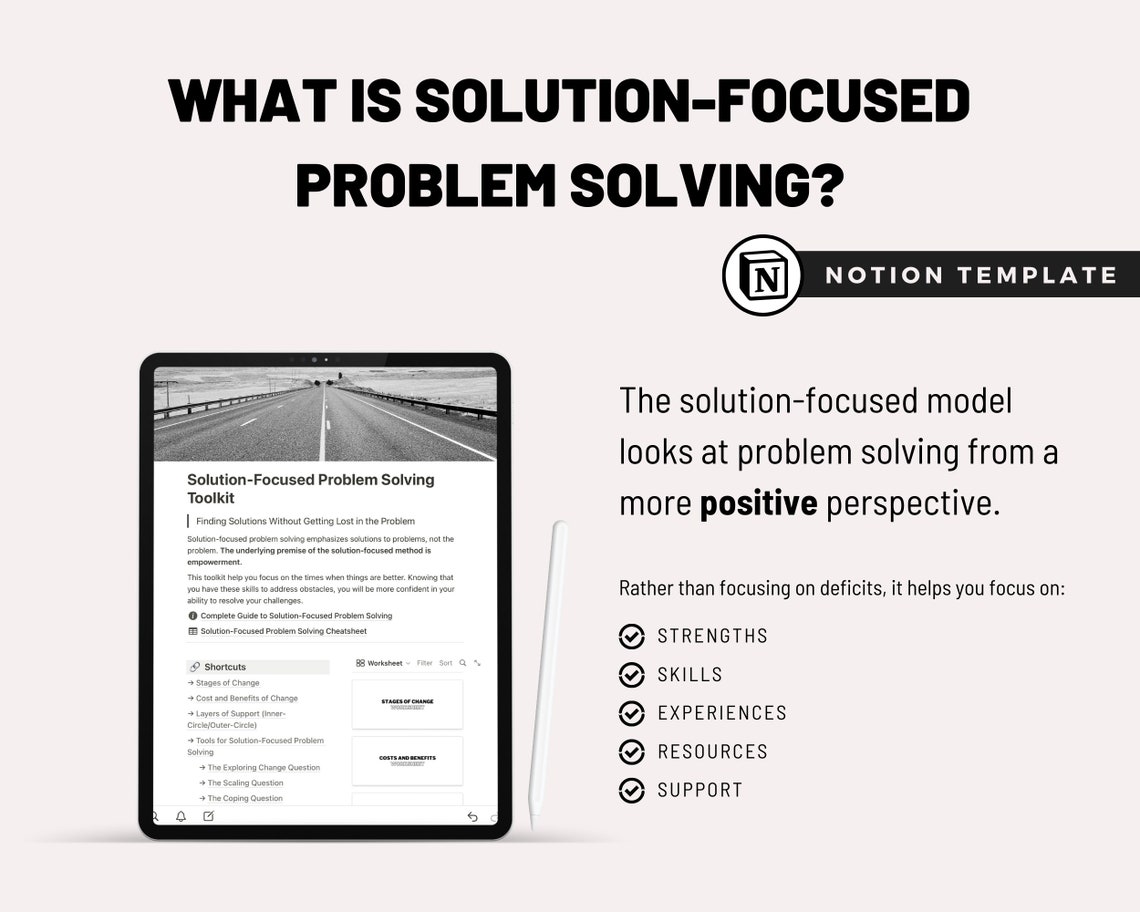 Notion Template Problem Solving Toolkit Notion Workbook - Etsy