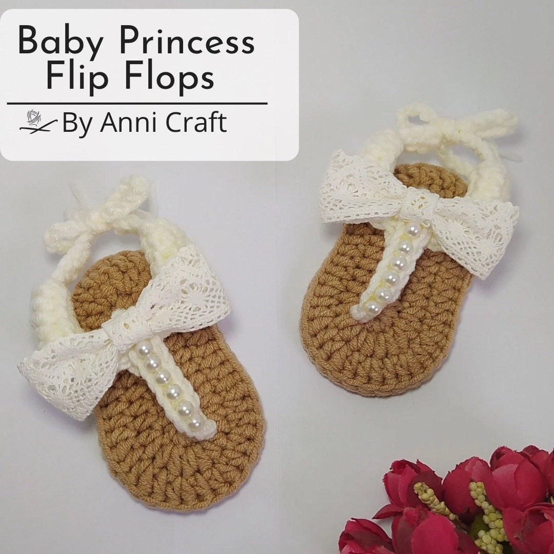 Crochet Pattern Pdf - Baby Princess Flip Flops Sandals Slippers - Etsy