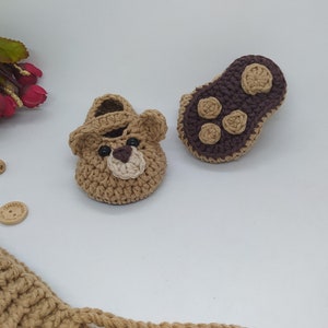 Baby Gift Set Bear Bonnet and Booties Handmade Crochet - Etsy