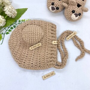 Baby Gift Set Bear Bonnet and Booties Handmade Crochet - Etsy
