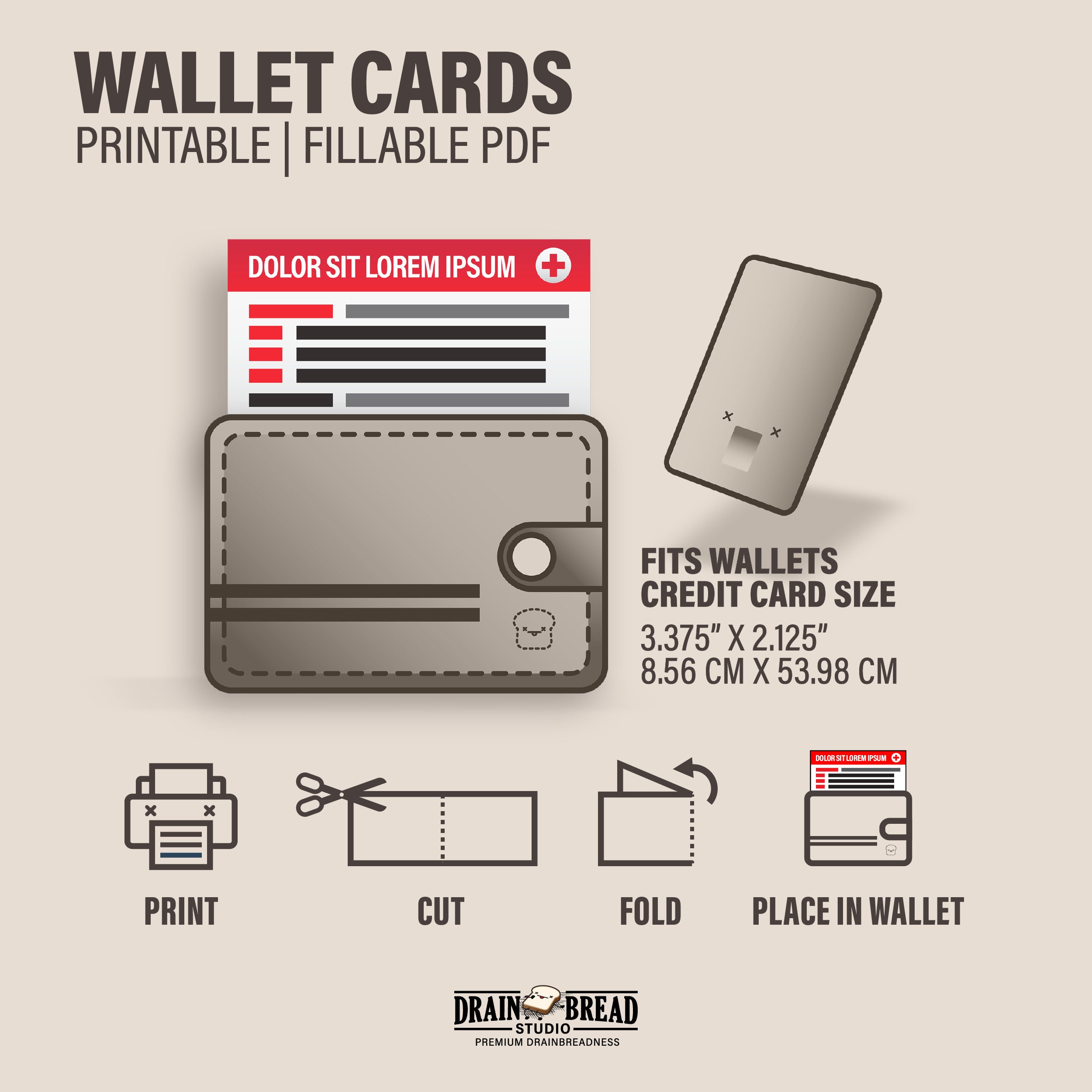 Medication List Wallet Card | Medication Schedule, Dose & Medical Info ...