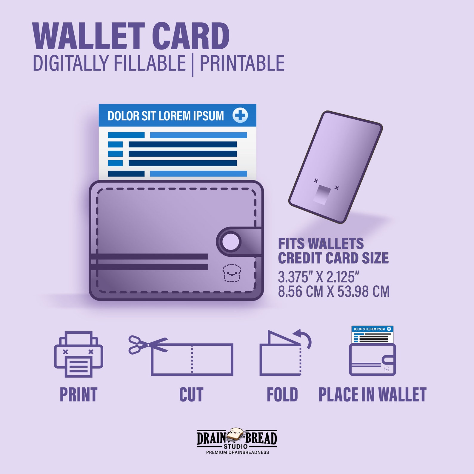 Travel Emergency Card (personal) With Emergency Contacts Med Conditions ...
