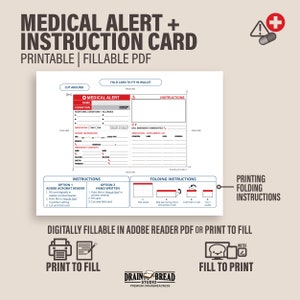 Medical Alert ID With Customisable Emergency Instructions Med List ...