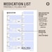 Medication Tracking List With Detailed Description Med Info Schedule ...