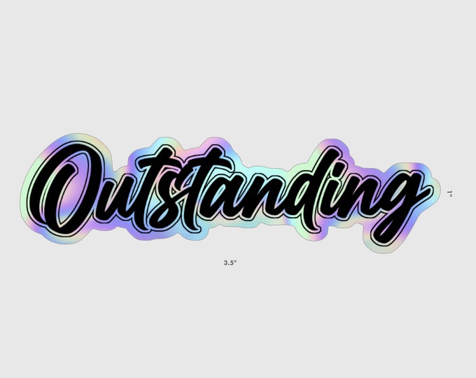Sticker - "outstanding" in Script Style Font - Etsy