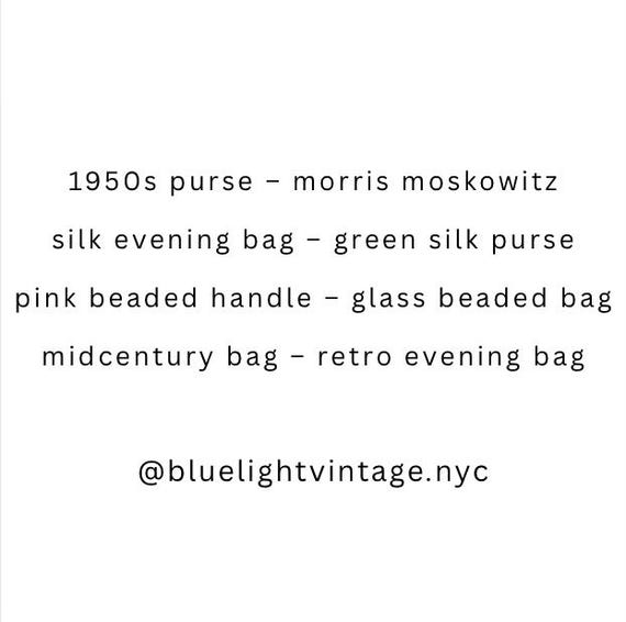 1950s Morris Moskowitz Emerald Silk Purse – Pink Glas… - Gem
