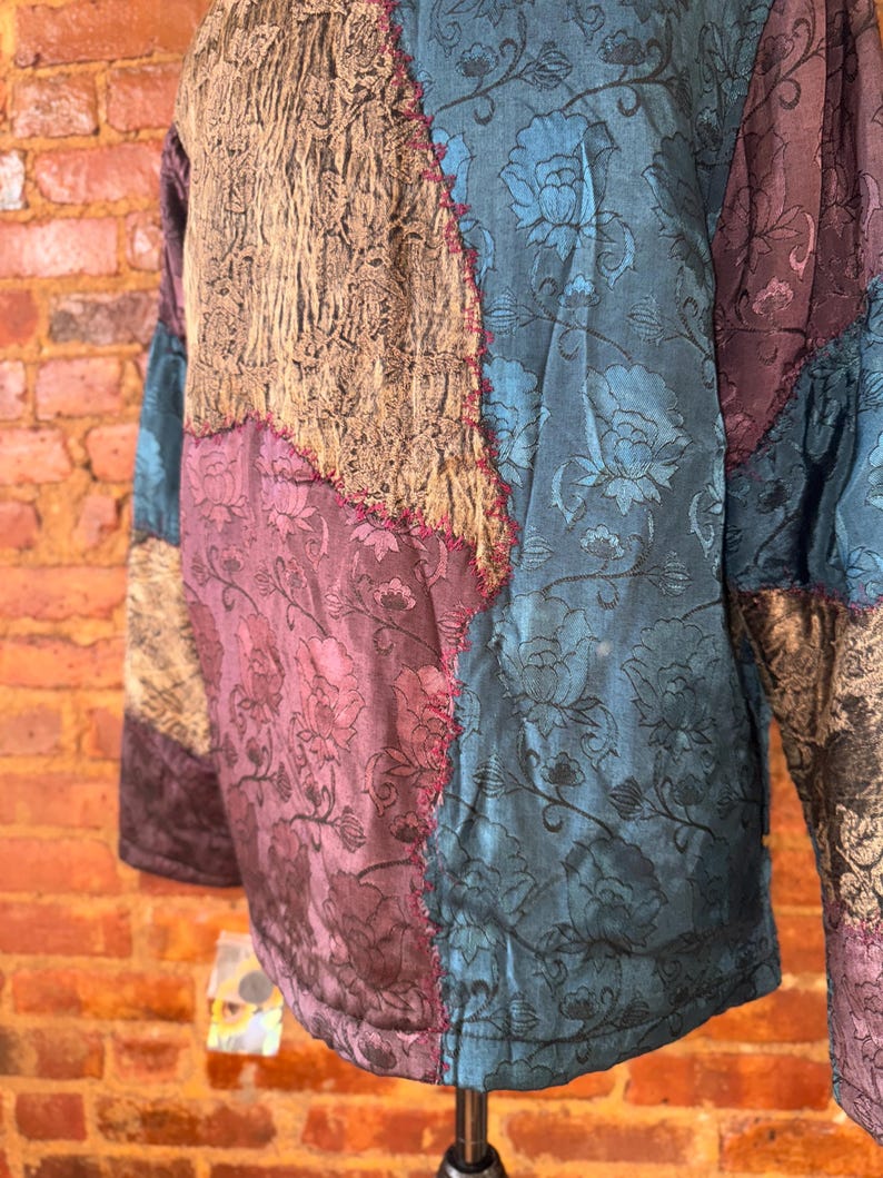 Vintage 90s Patchwork Embroidered Jacket – Artsy Boho Statement Coat - Etsy