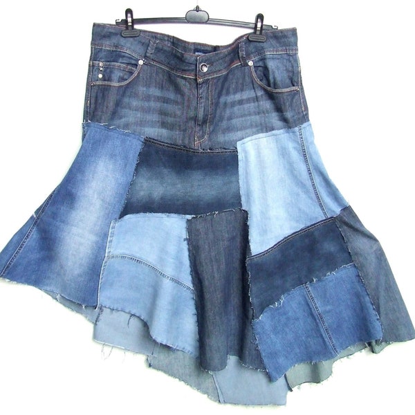 Upcycled Denim Skirt - Etsy