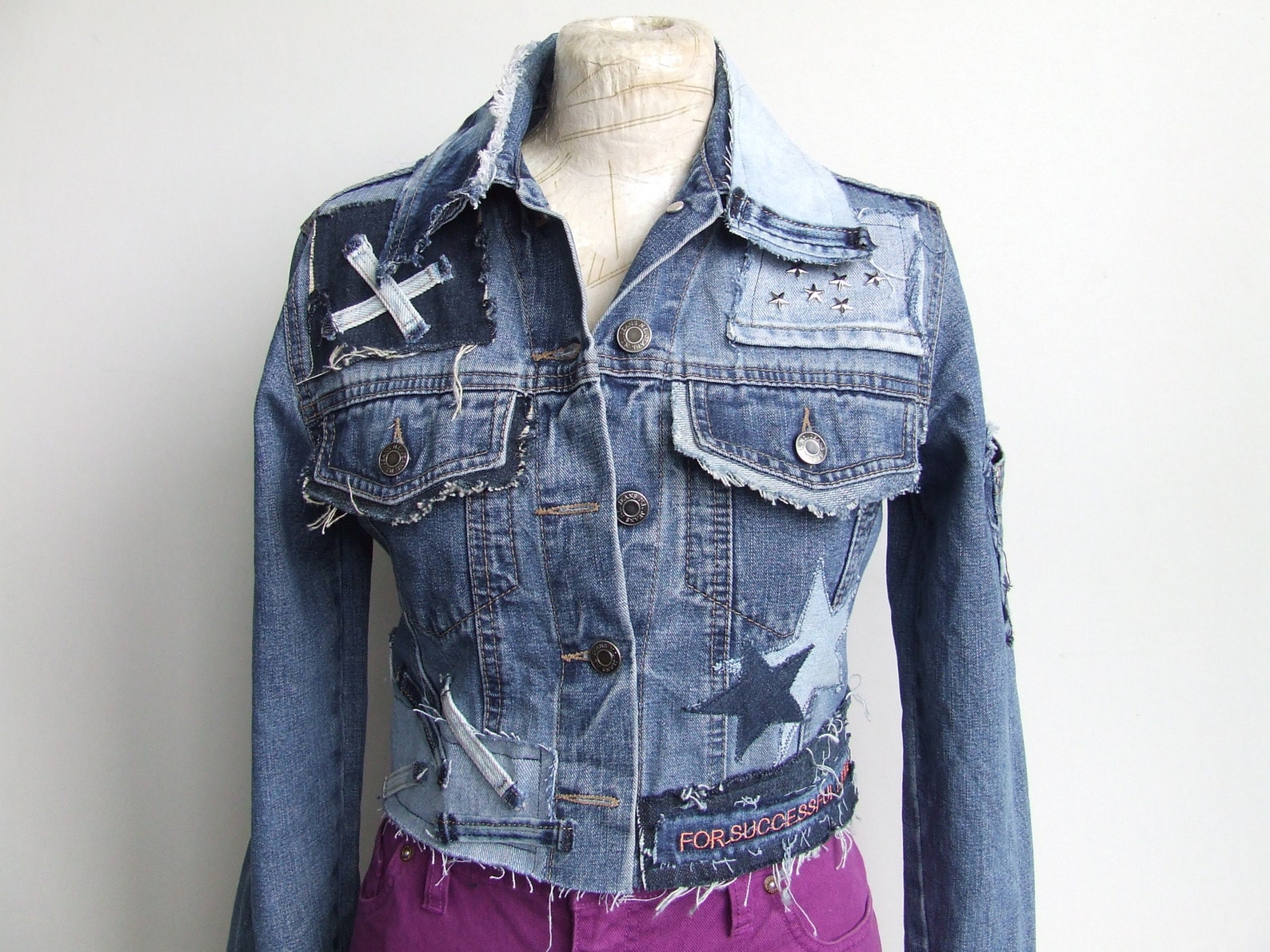 Upcycled Denim Jacket, Reconstruction Denim, Size S - Etsy
