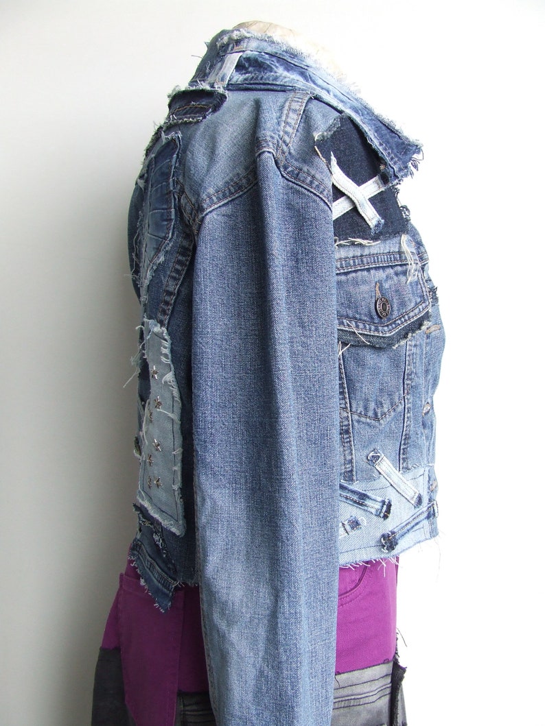 Upcycled Denim Jacket, Reconstruction Denim, Size S - Etsy