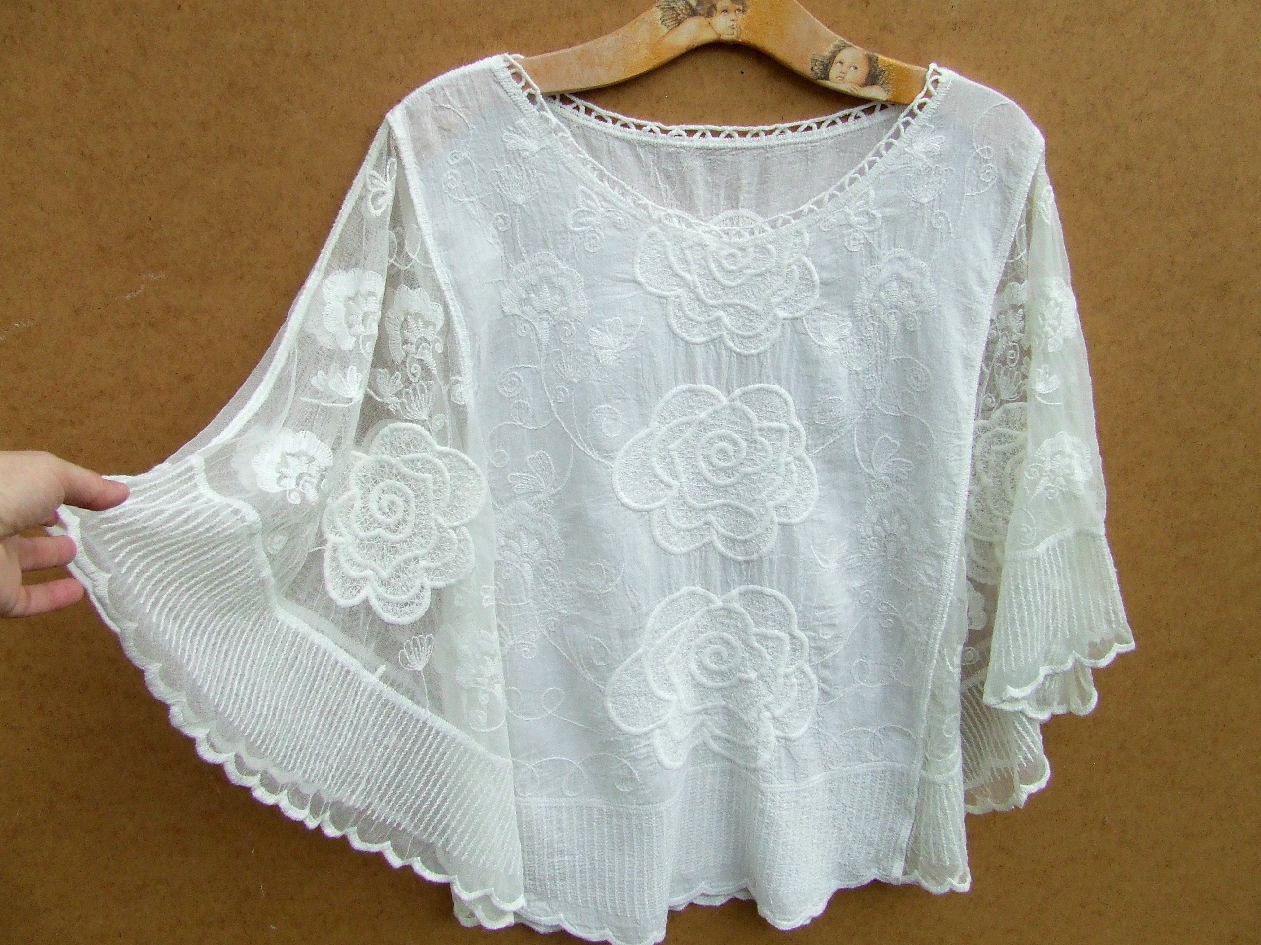 White Lace Poncho - Etsy