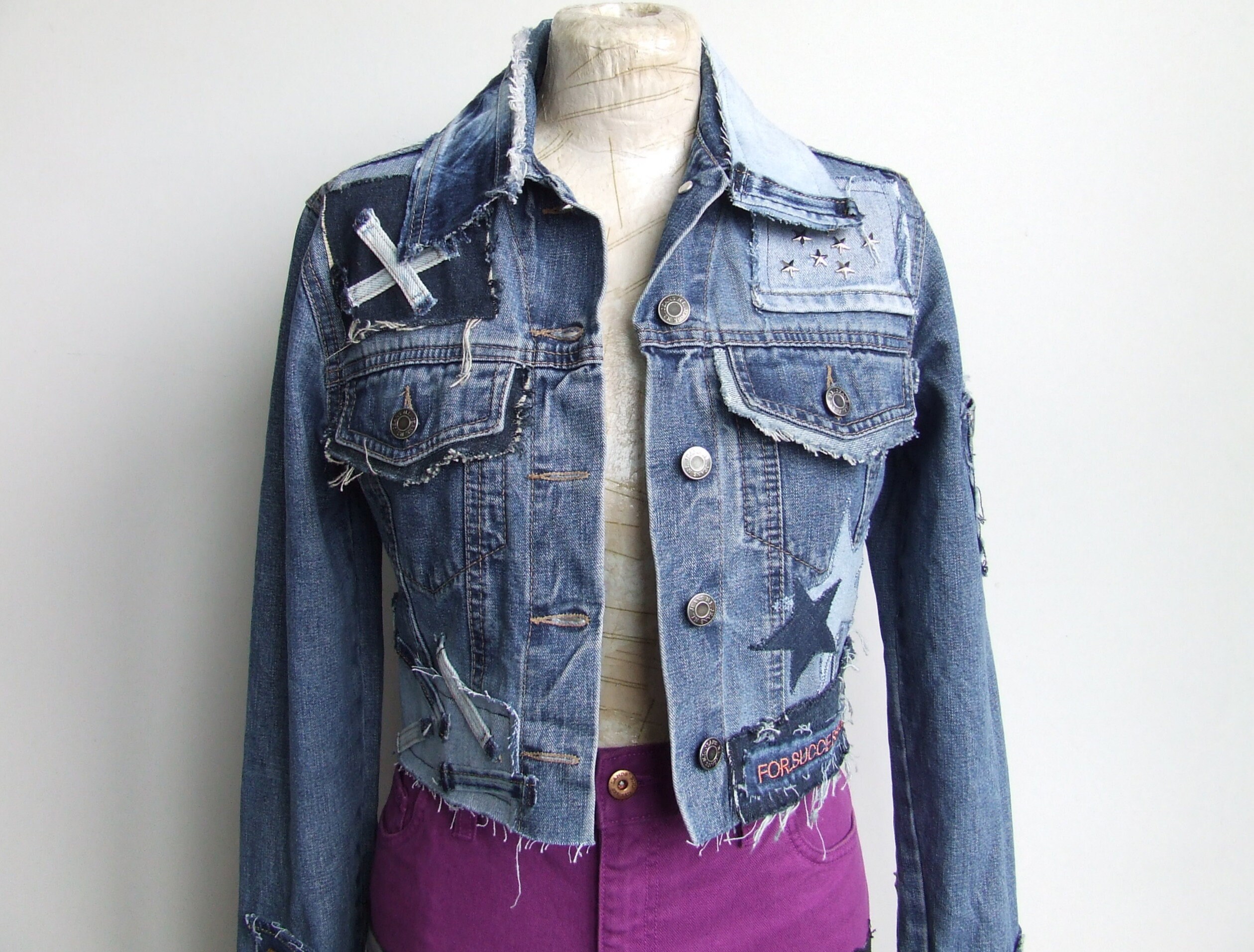Upcycled Denim Jacket, Reconstruction Denim, Size S - Etsy