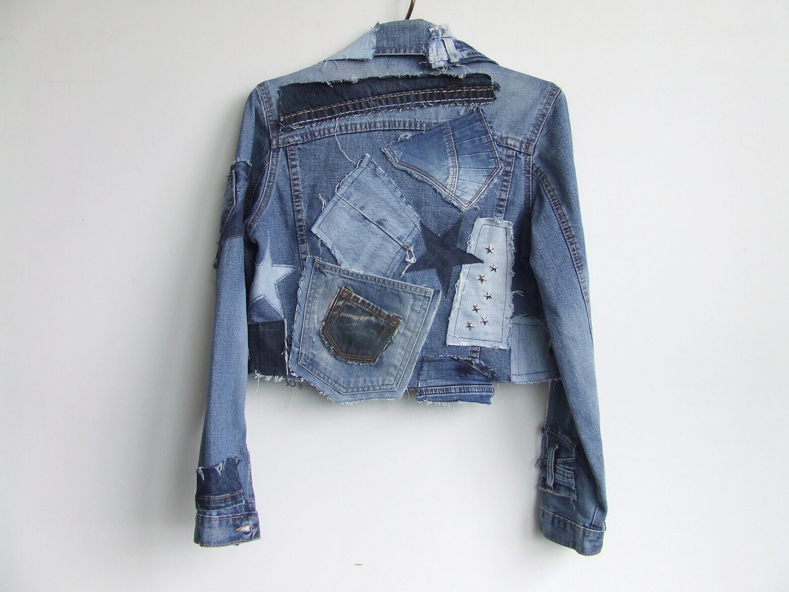 Upcycled Denim Jacket, Reconstruction Denim, Size S - Etsy