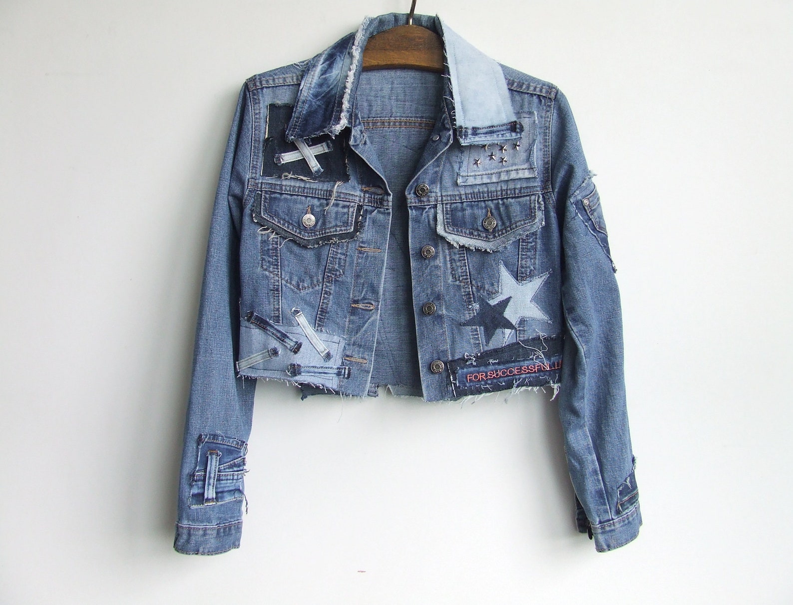 Upcycled Denim Jacket, Reconstruction Denim, Size S - Etsy