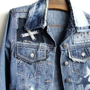 Upcycled Denim Jacket, Reconstruction Denim, Size S - Etsy