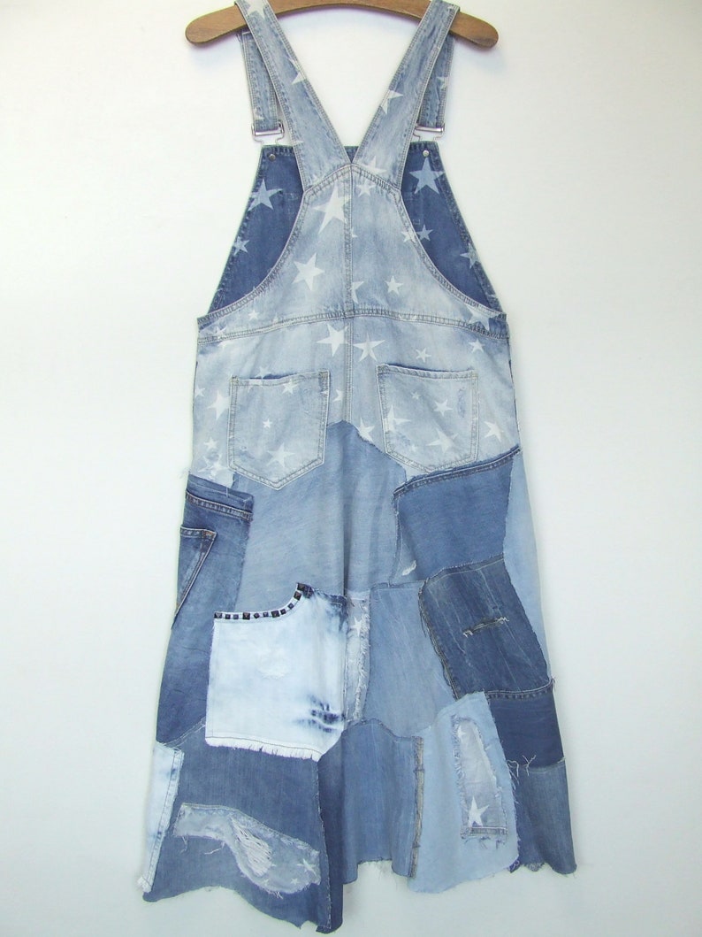 Upcycled Denim Dress Long Patchwork Dress Size US 12 Denim - Etsy