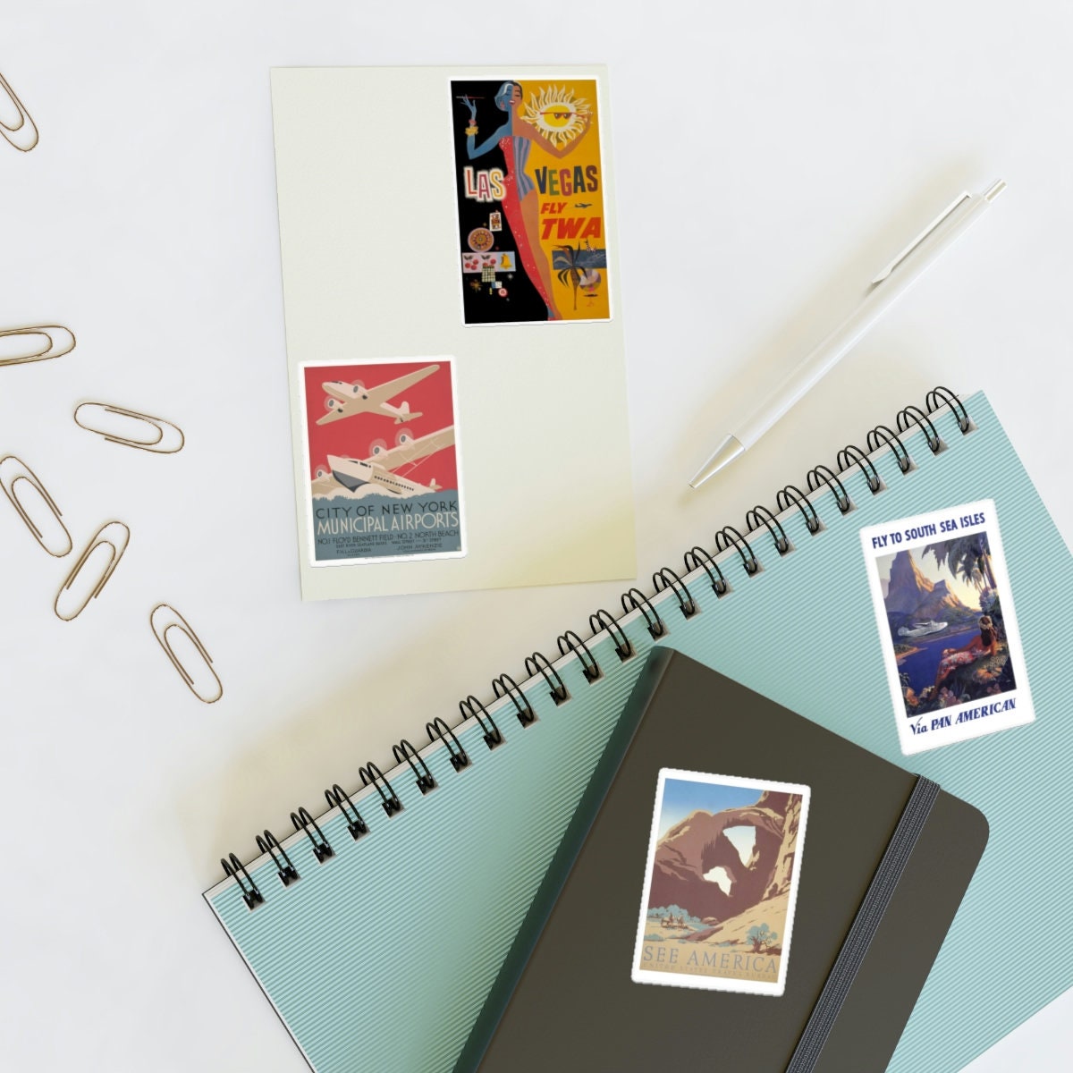 Vintage Travel Poster Stickers: WPA Airlines Grand Canyon & - Etsy