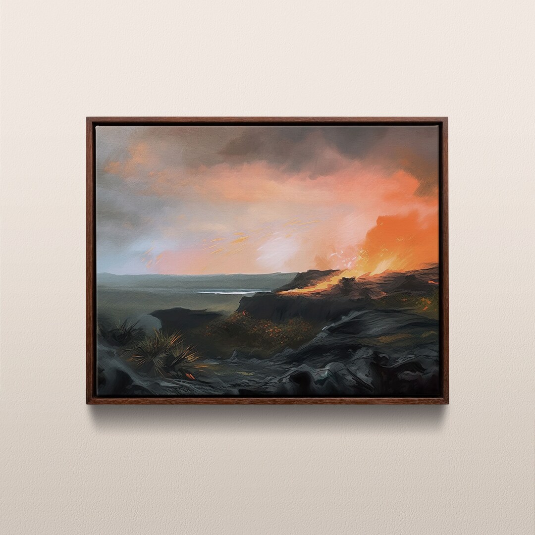 Hawaii Volcanoes National Park | Vintage Oil Painting | Hawaii, USA ...