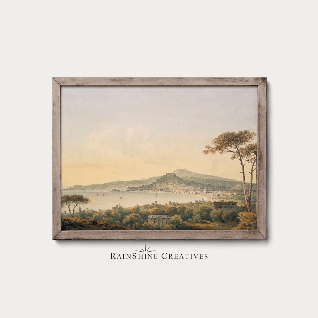 Vintage Naples Landscape Oil Painting | Naples Italy Art | Printable ...