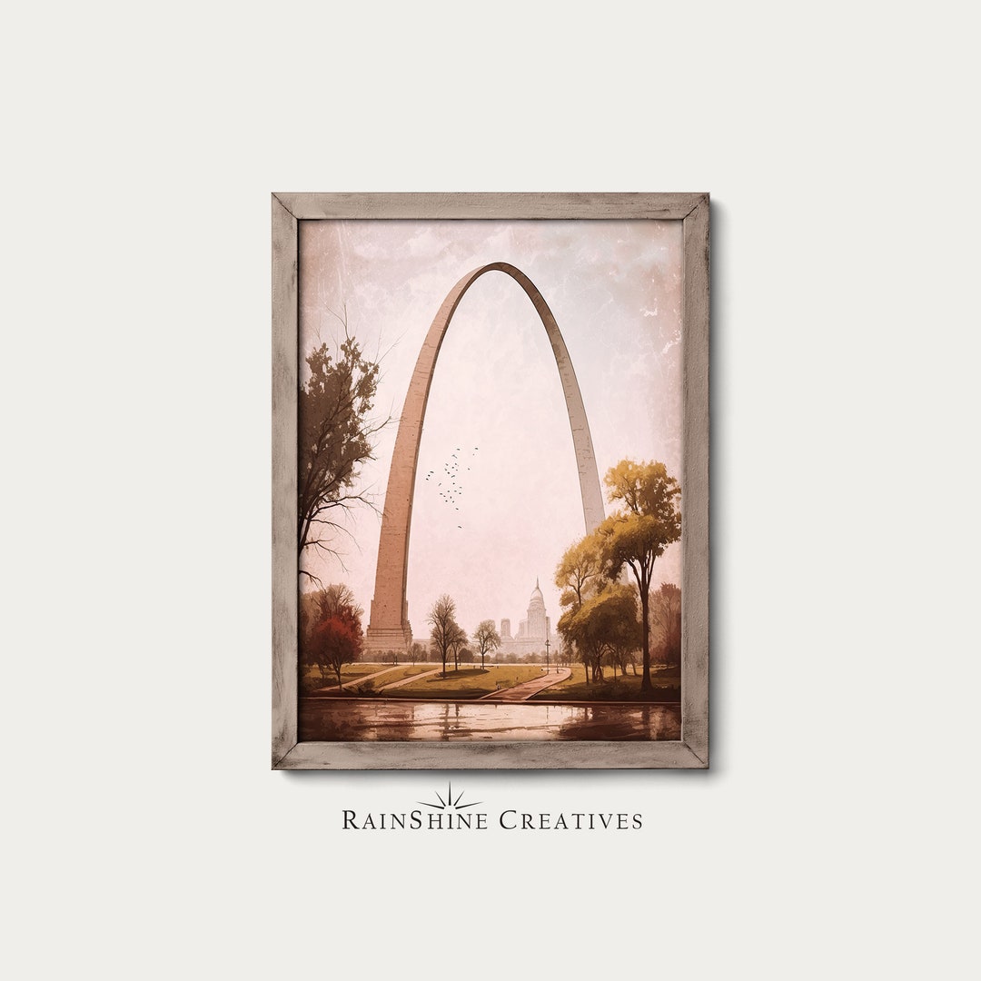 Gateway Arch Vintage Oil Painting | St. Louis, Missouri (digital ...