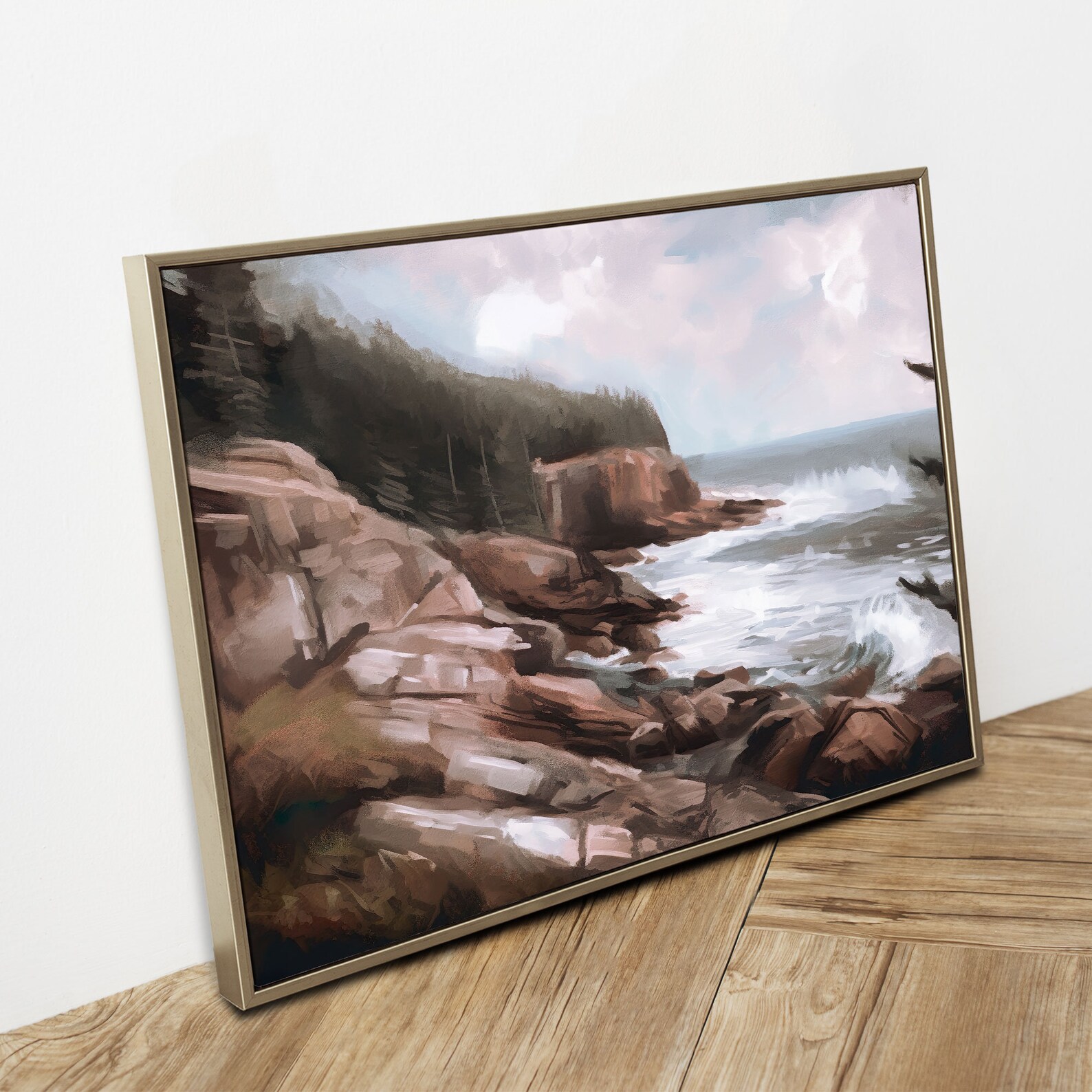 Acadia National Park Vintage Oil Painting Maine USA - Etsy