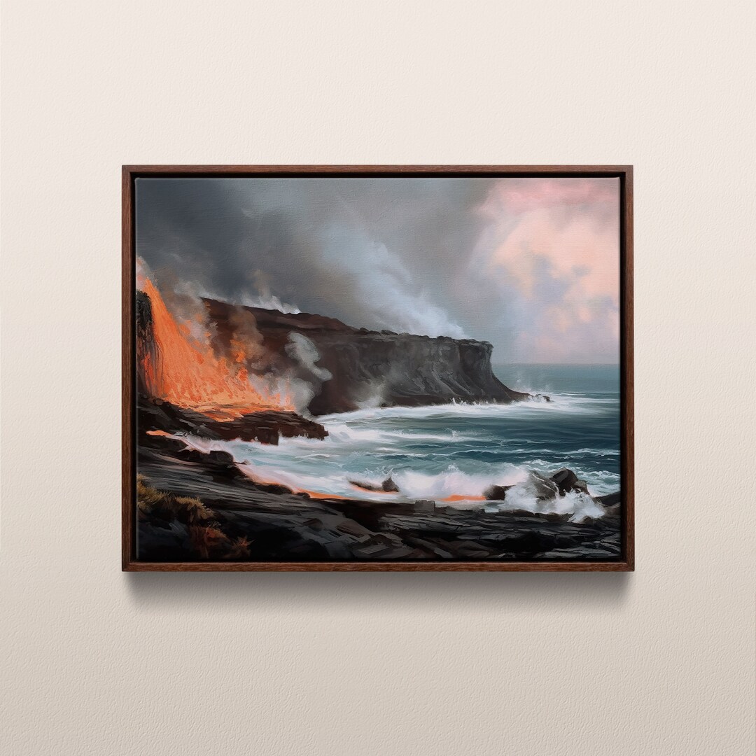 Hawaii Volcanoes National Park | Vintage Oil Painting | Hawaii, USA ...