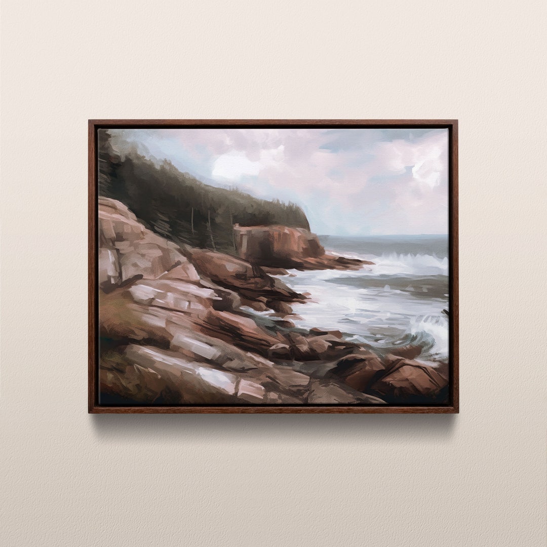 Acadia National Park | Vintage Oil Painting | Maine, USA | Instant ...