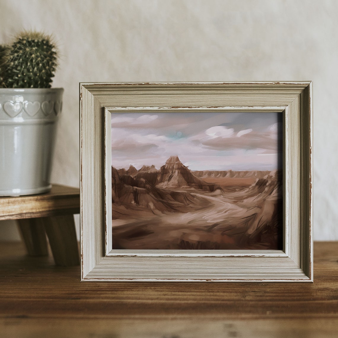 Badlands National Park | Vintage Oil Painting | South Dakota, USA ...