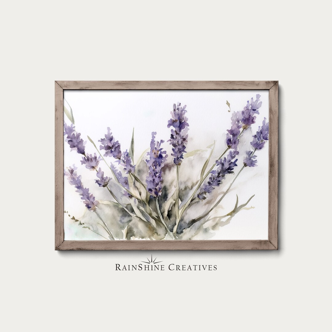 Vintage Lavender Watercolor Painting | Delicate Botanical Art | Instant ...