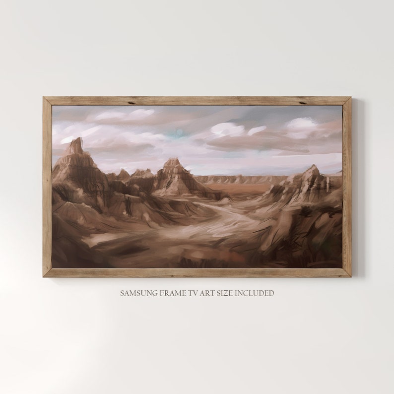 Badlands National Park | Vintage Oil Painting | South Dakota, USA ...