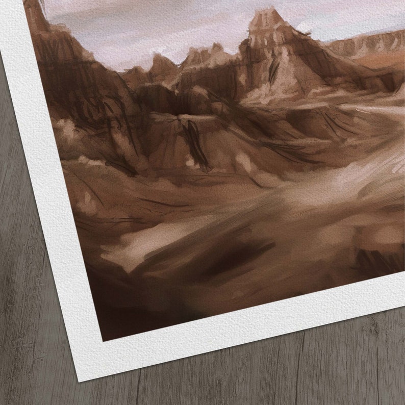 Badlands National Park | Vintage Oil Painting | South Dakota, USA ...