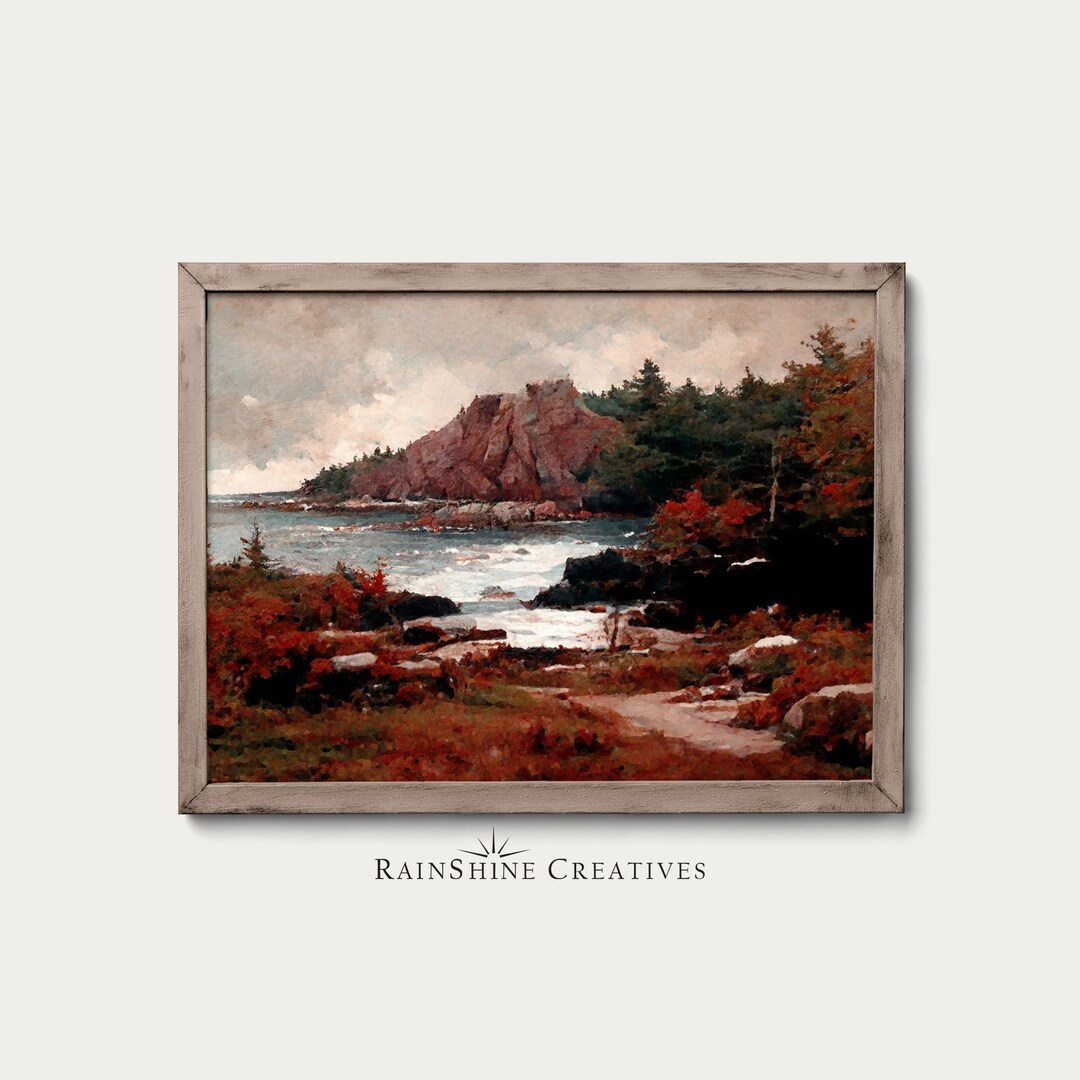 Acadia National Park Oil Painting | Maine Landscape Art (digital ...