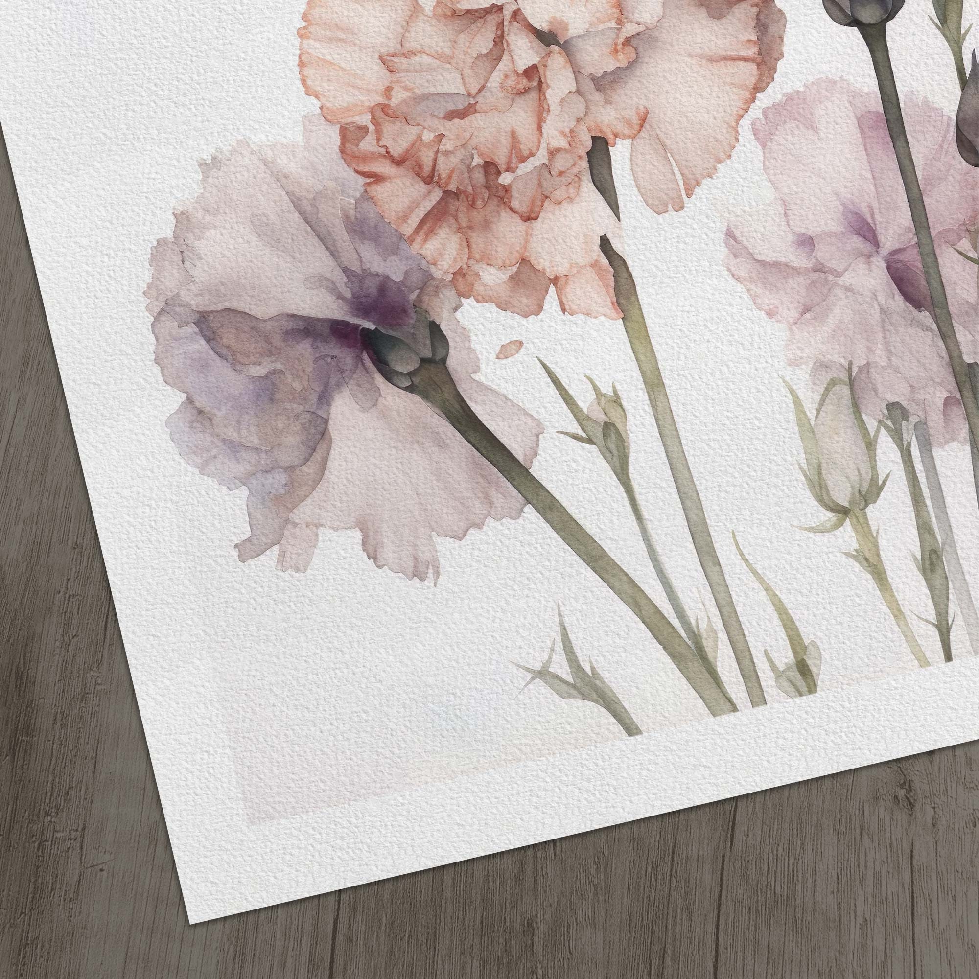 Vintage Nelken Aquarell Zarte botanische Kunst Sofortiger - Etsy.de