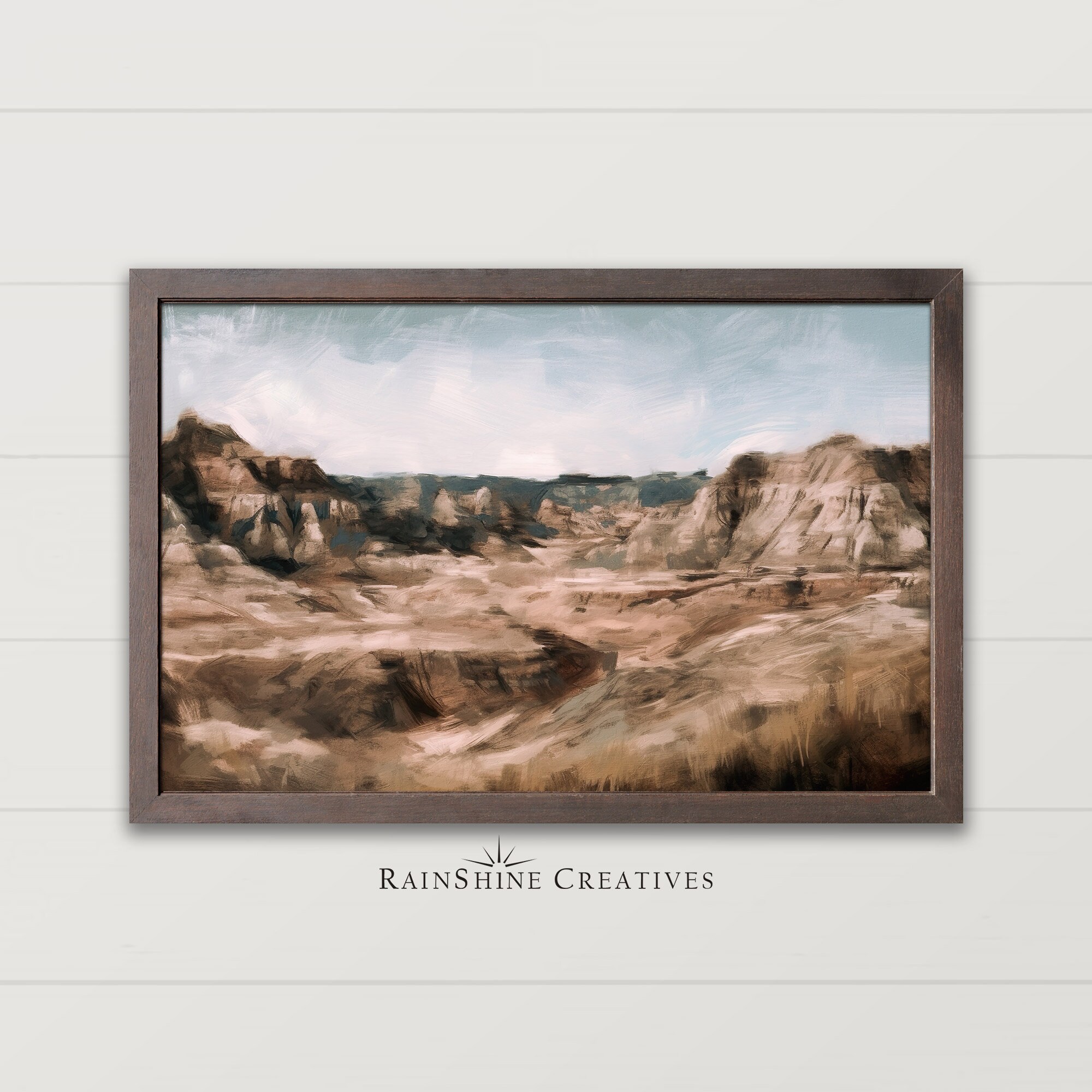 Badlands National Park Vintage Oil Painting South Dakota, USA Instant ...