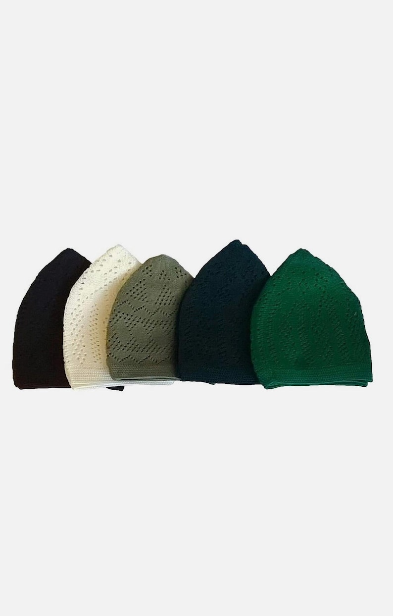 Men's Multicolor Topi Islamic Skull Cap Muslim Prayer Mosque Kufi Hat ...