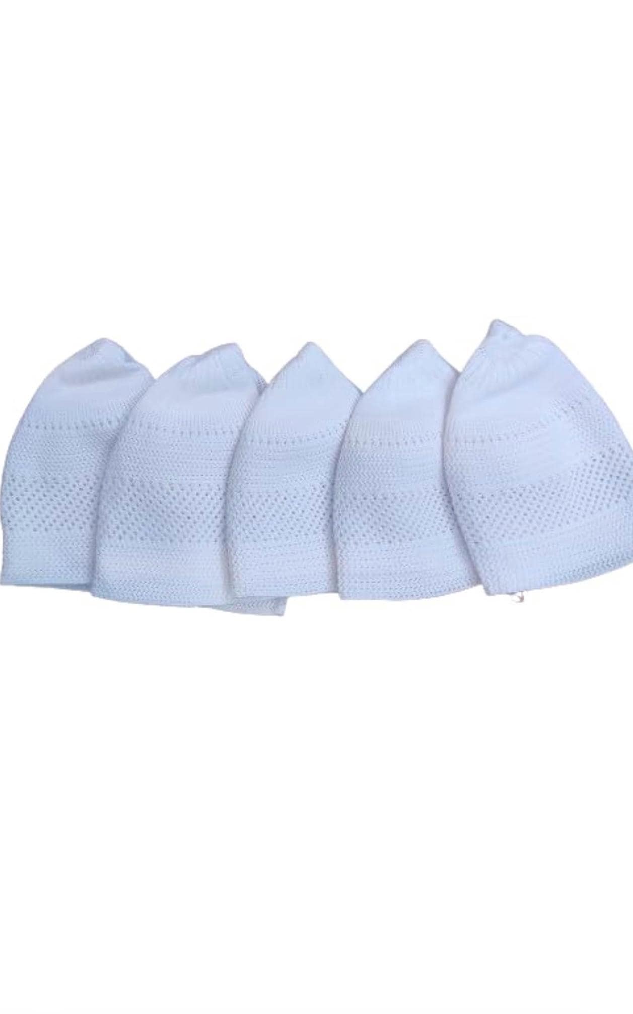 Men's White Topi Islamic Skull Cap Muslim Prayer Mosque Kufi Hat - 5 ...