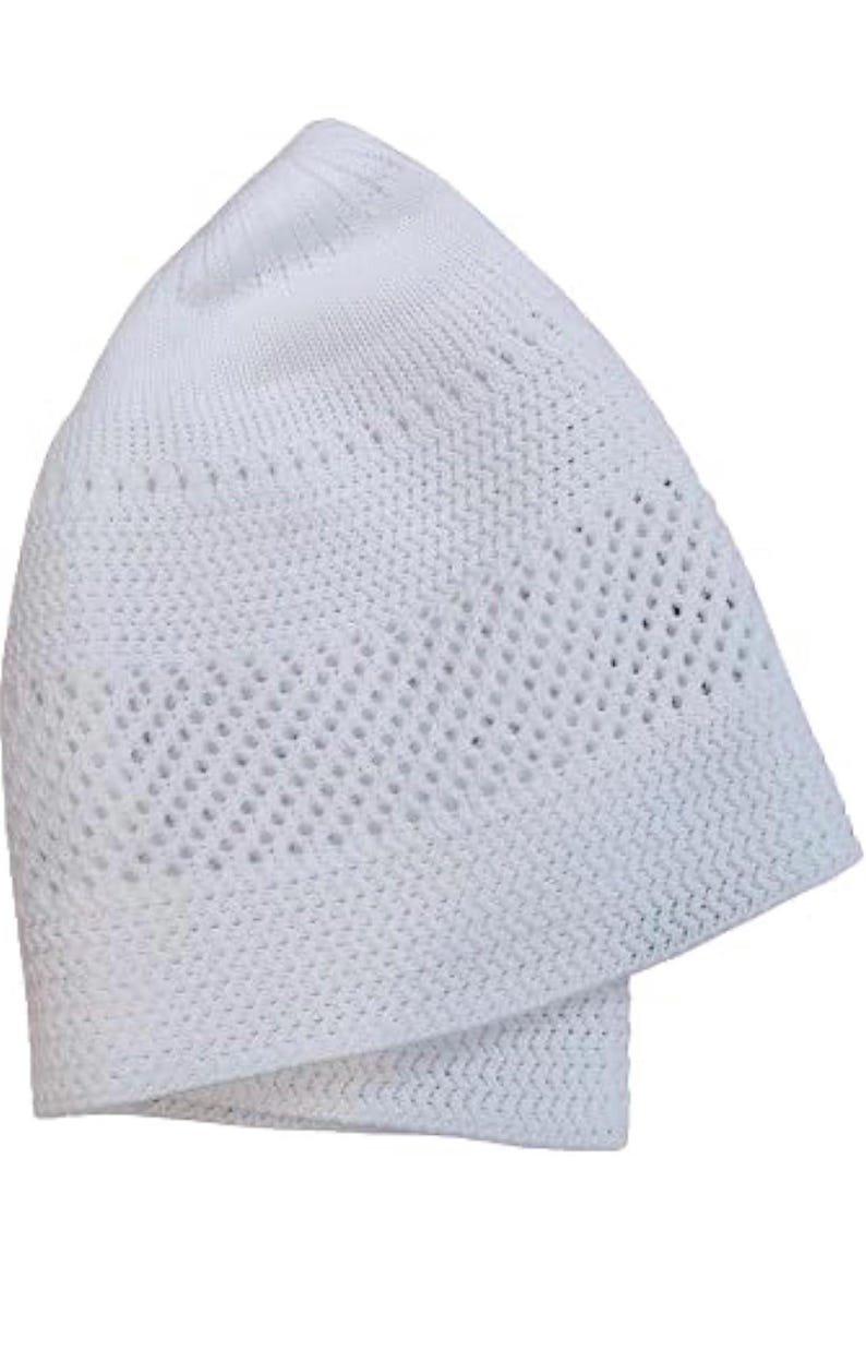 Men's White Topi Islamic Skull Cap Muslim Prayer Mosque Kufi Hat - 5 ...