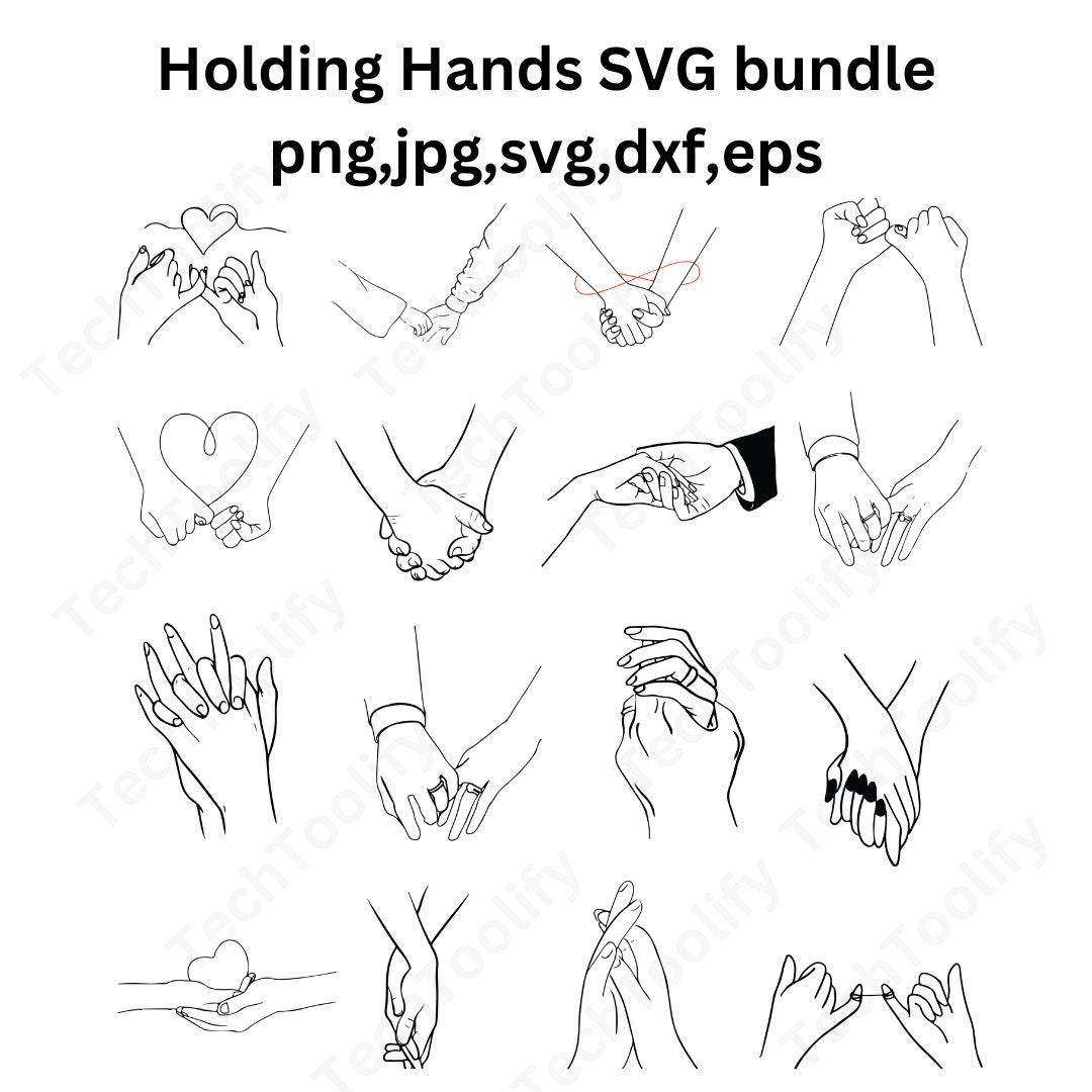 Holding Hands SVG PNG Bundle, Valentines Day Svg Files, Pinky Hold Svg ...