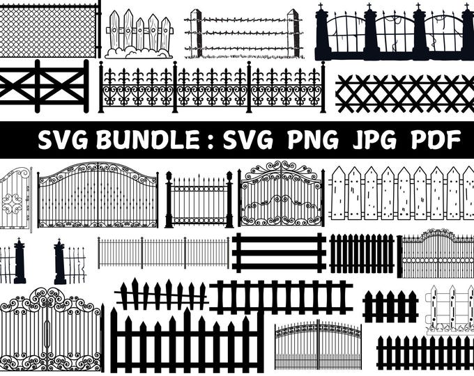 Fence SVG Bundle, Fence PNG Bundle, Fence Clipart, Fence SVG Cut Files ...