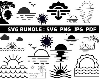 Sun Svg , Sunrise Svg , Sun Svg for Cricut , Sunrise Clipart , Sunrise ...