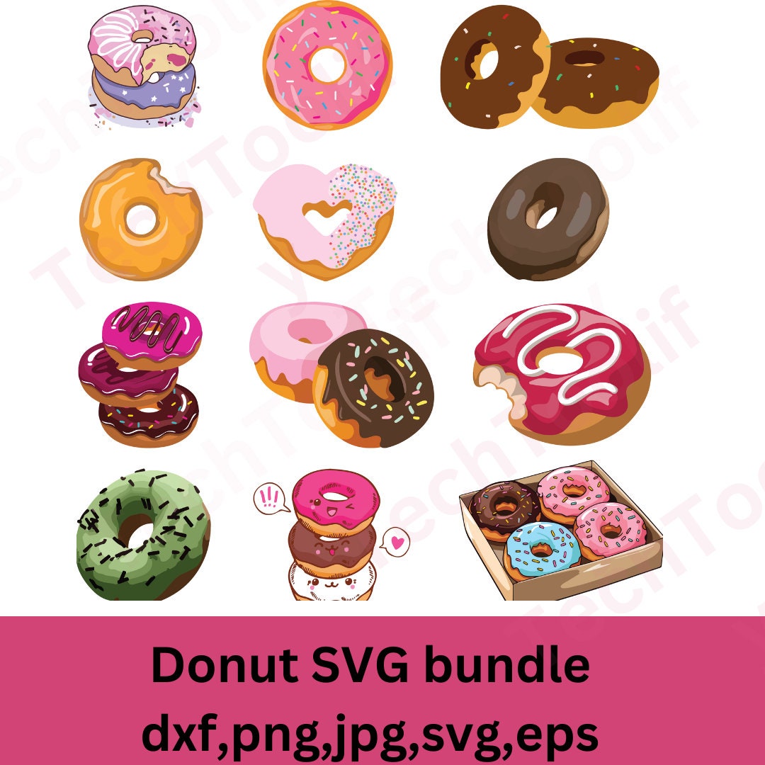 Donut SVG, Doughnut Svg, Donut Clipart, Donut With Sprinkles, Pink ...