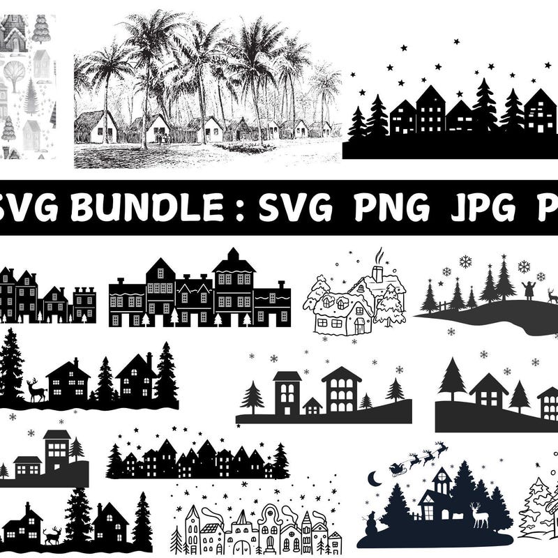 Christmas Town Svg - Etsy